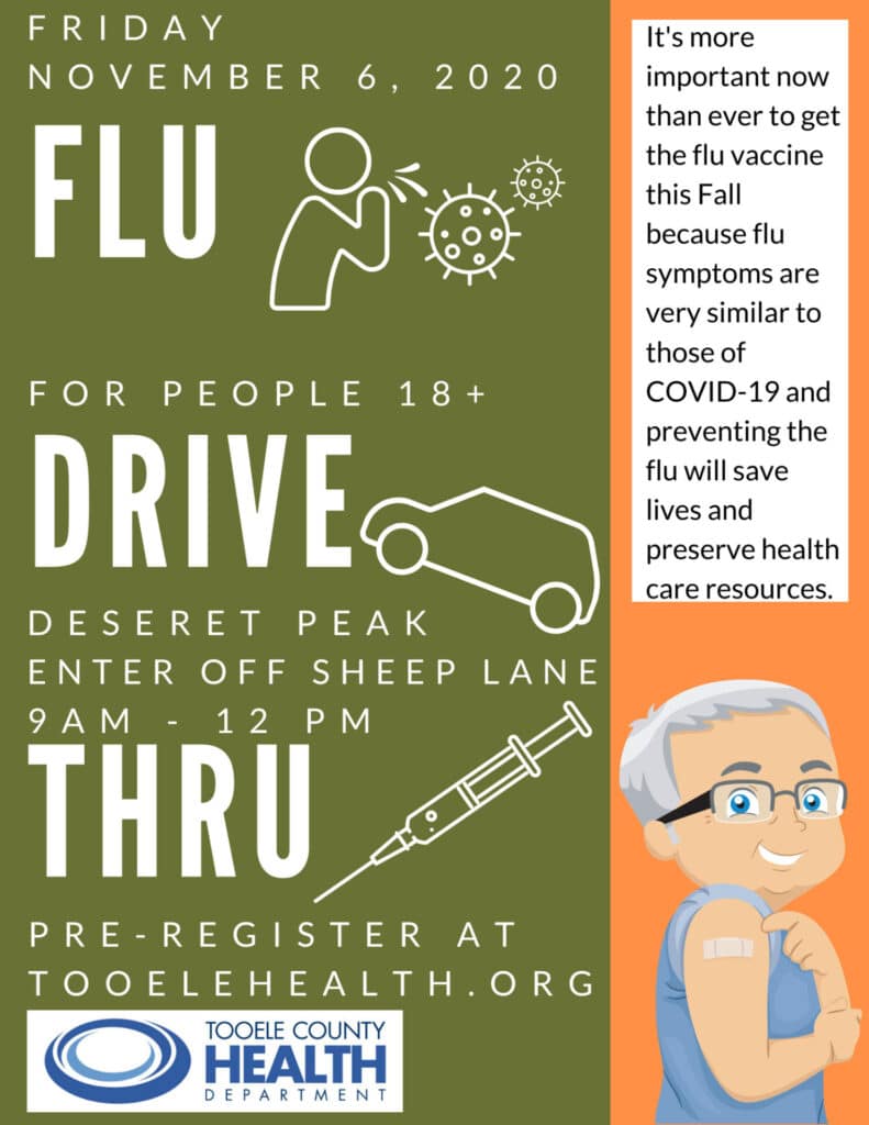 Drive-Thru Flu Clinic Nov. 6th 9am-Noon | Tooele County Health Department